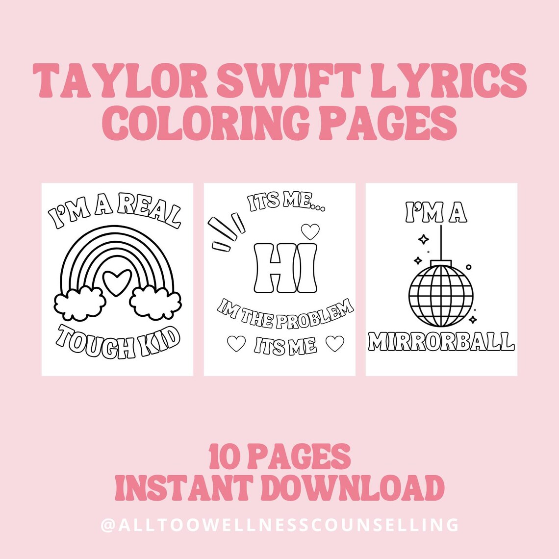 Taylor Swift Coloring Pages, Taylor Swift Lyrics, Coloring Pages ...