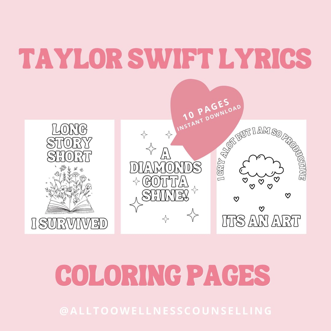 Taylor Swift Coloring Pages, Taylor Swift Lyrics, Coloring Pages ...