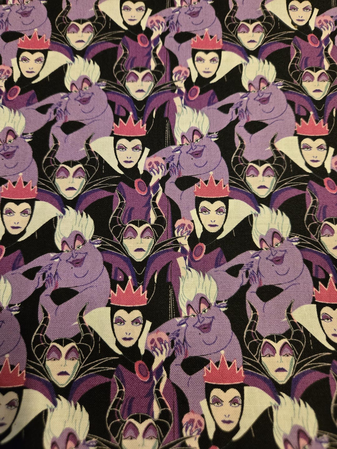 Disney Villains Ursula Maleficent Evil Queen Cotton Fabric - 1 Yard - Etsy