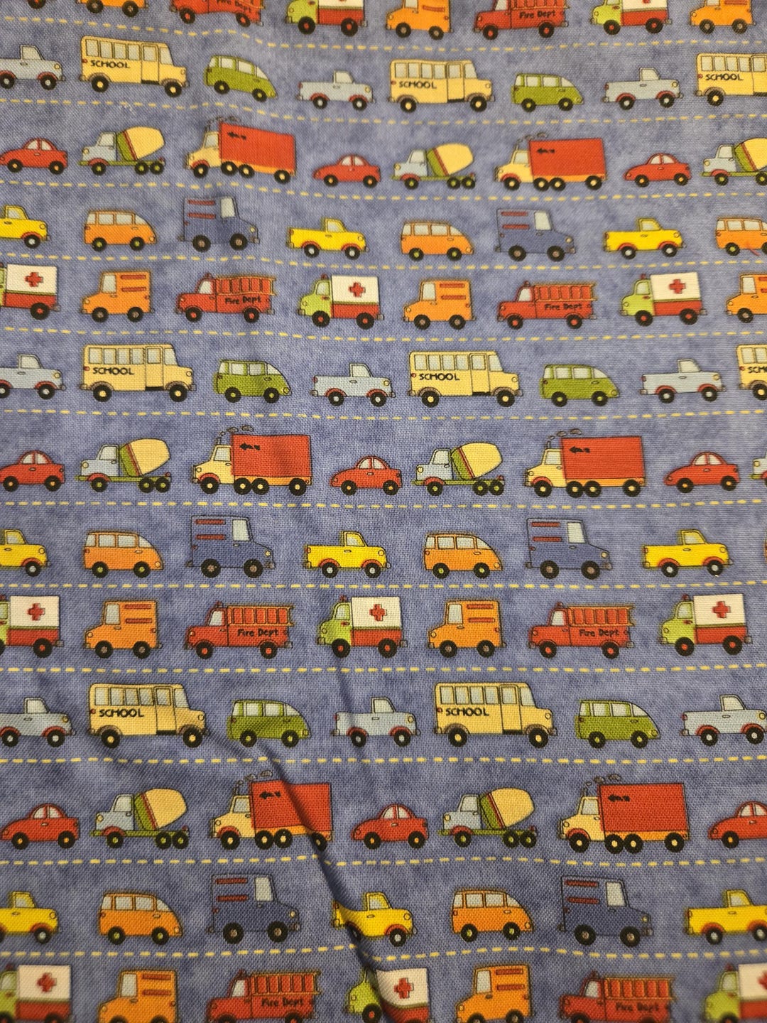 2 Yards Debbie Mumm Vehicle Cotton Print Fabric - Etsy