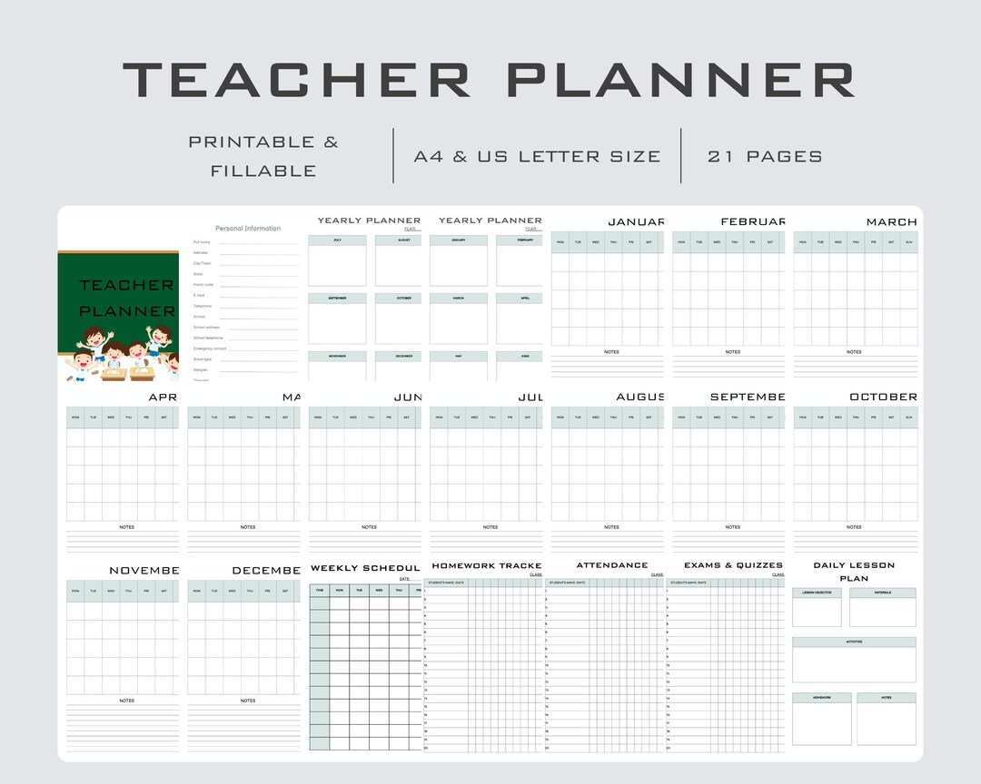 Effective Teacher Planner - A4 & US Letter, Digital - Printable ...