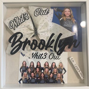 Cheer Bow Shadow Box | Wall Decoration | Sports Memorabilia Box | Cheer ...