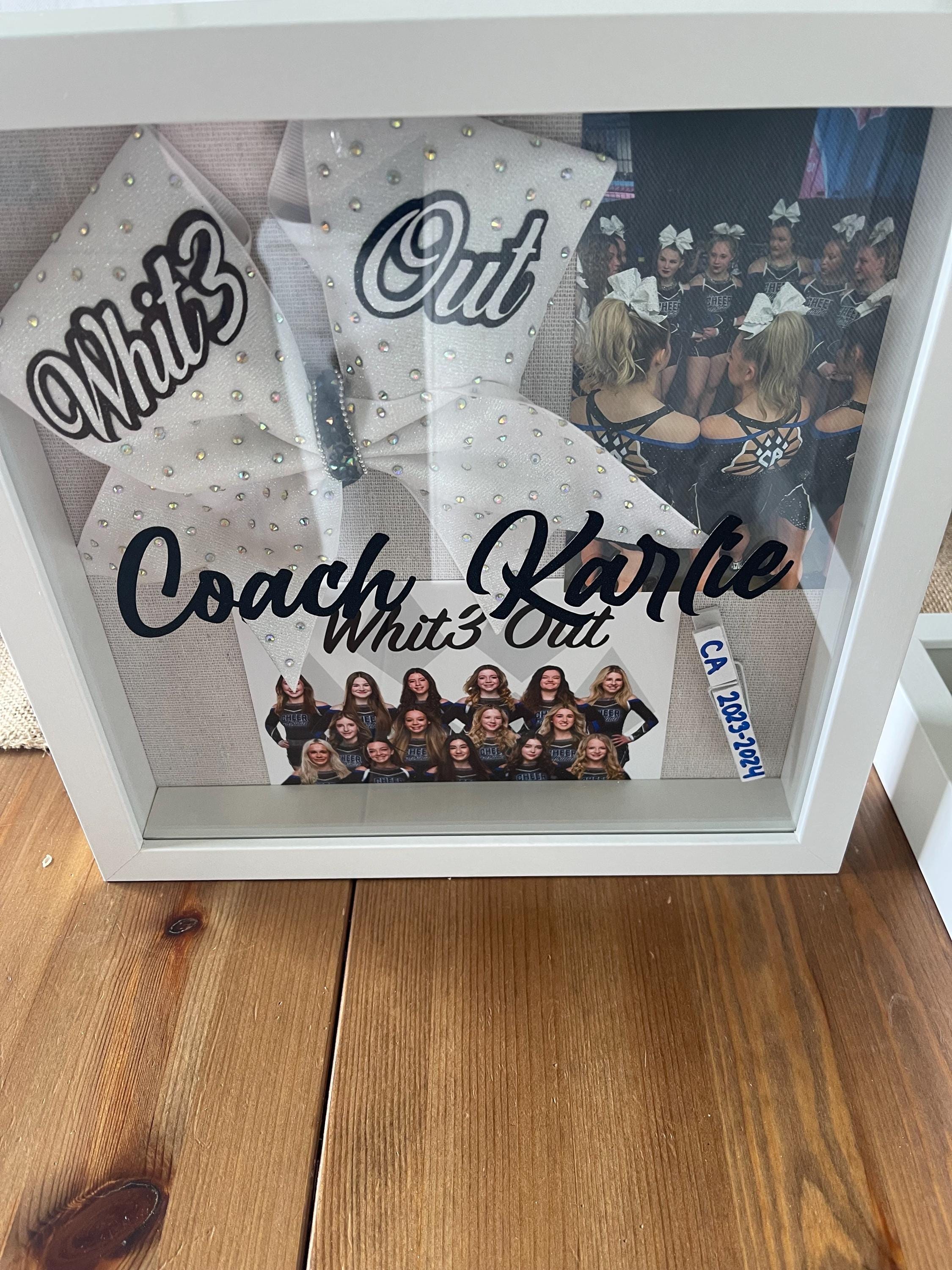 Cheer Bow Shadow Box Wall Decoration Sports Memorabilia Box Cheer ...
