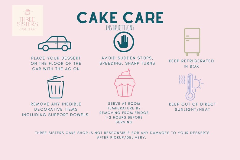 Cake Care Card/sticker - Etsy