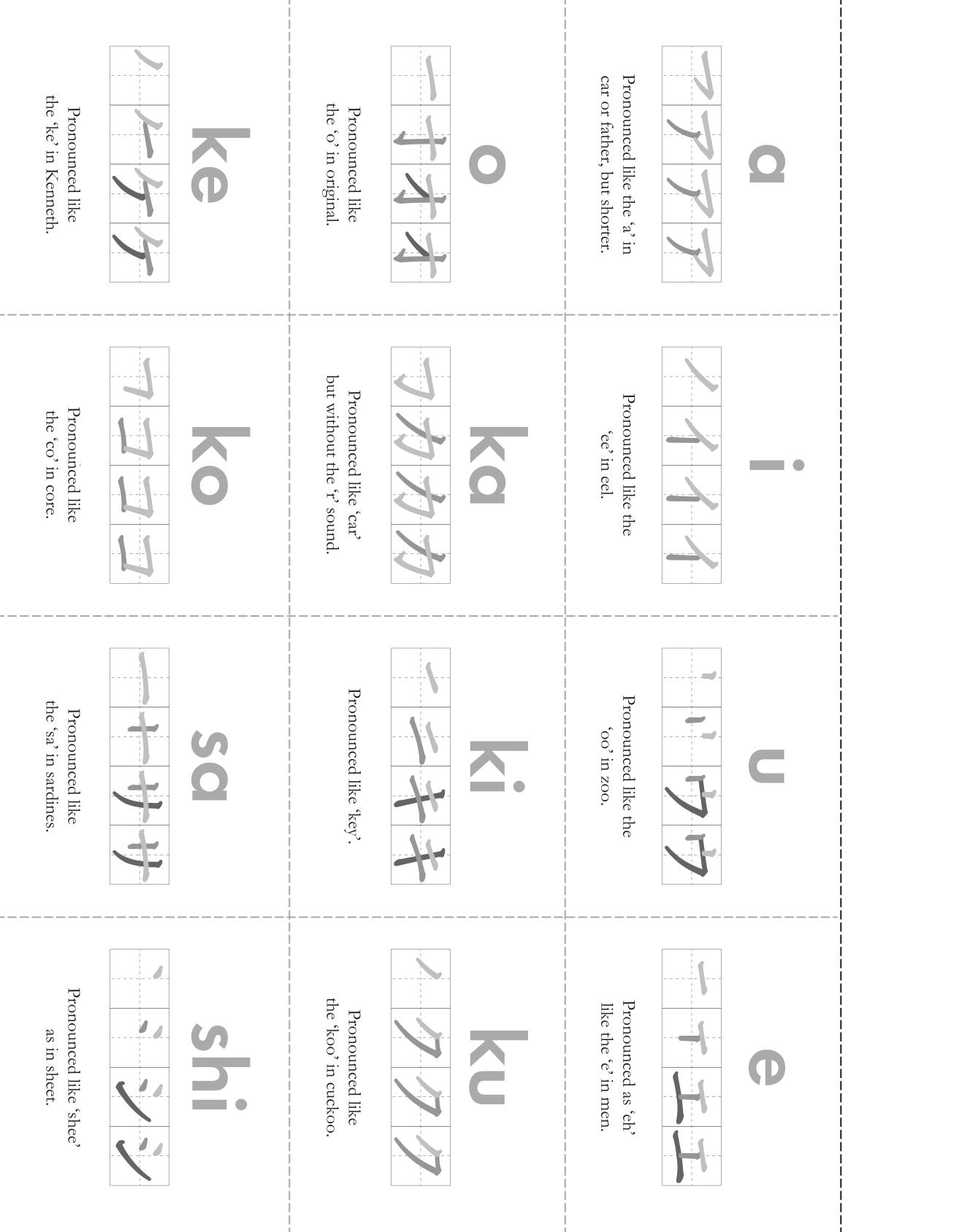 Japanese Hiragana & Katakana Stroke Order | Blank Practice Pages ...