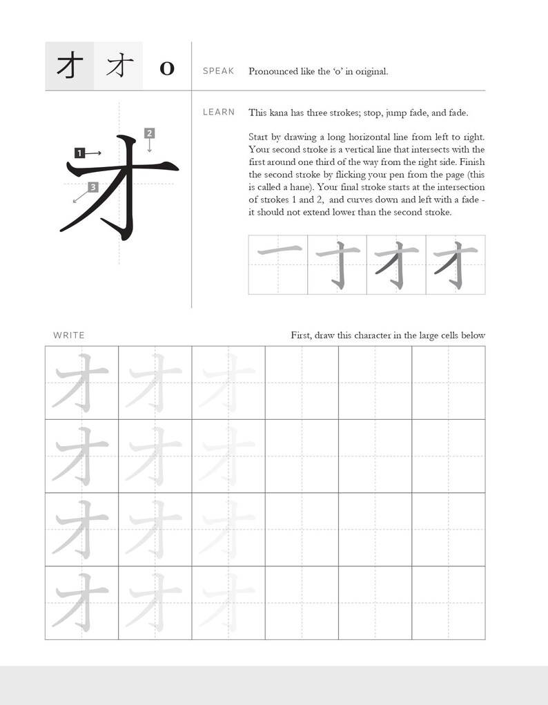 Japanese Katakana Stroke Order | Blank Practice Pages | Flash Cards ...