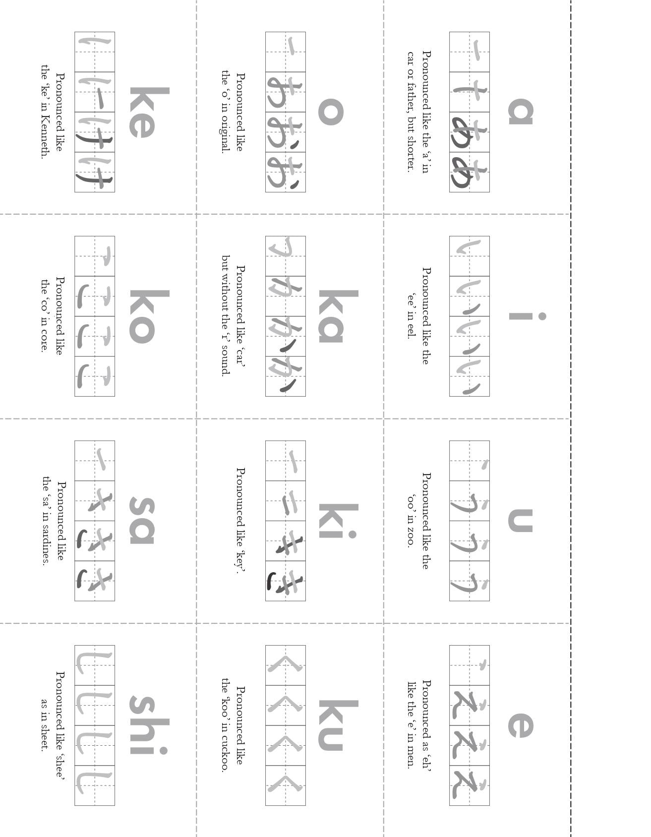 Japanese Hiragana & Katakana Stroke Order | Blank Practice Pages ...