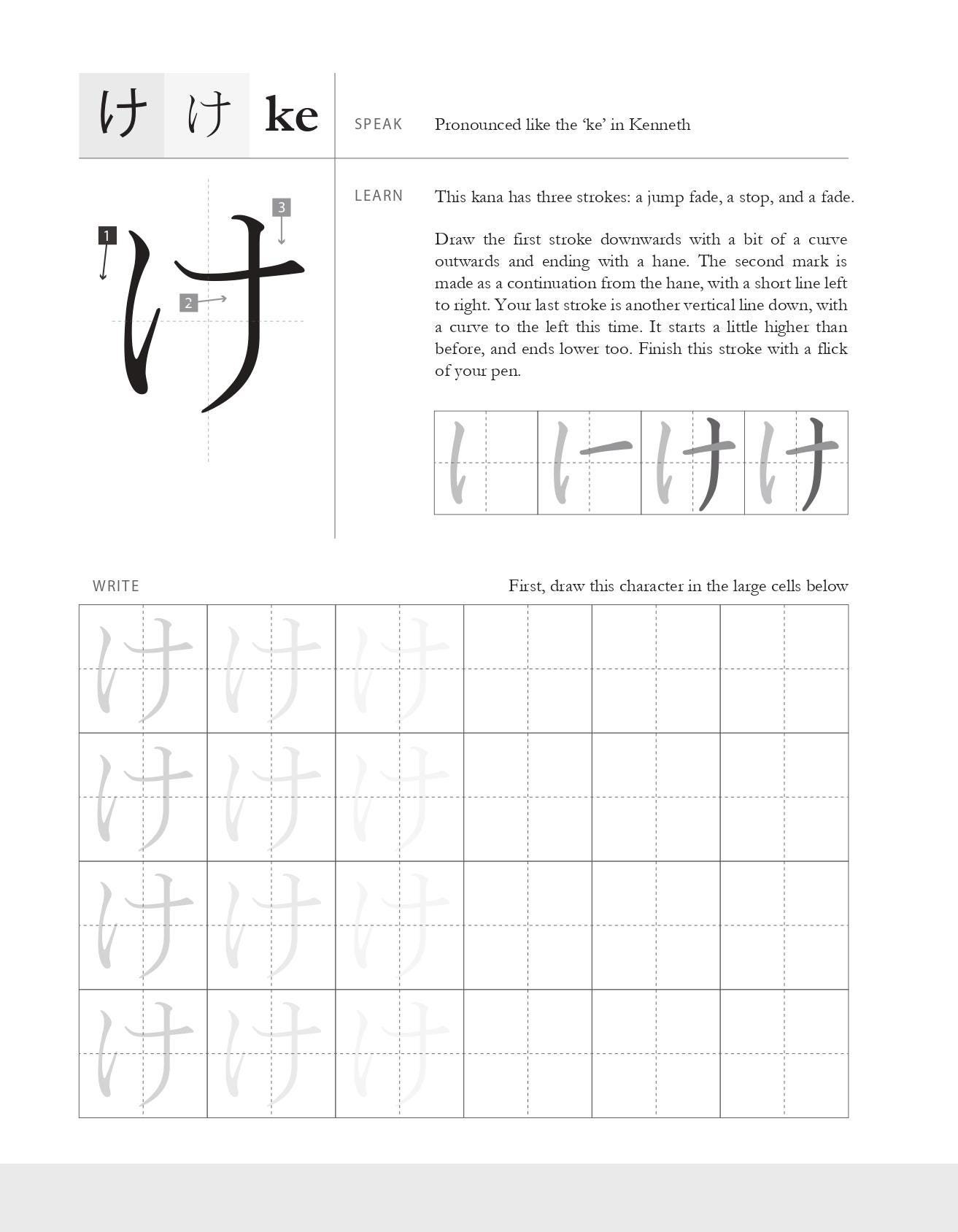 Japanese Hiragana Stroke Order | Blank Practice Pages | Flash Cards ...