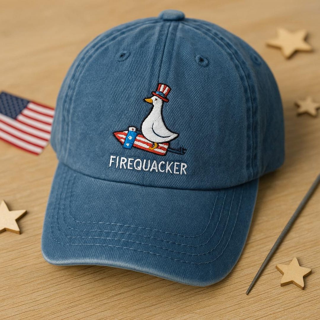Firequacker Hat Goose Embroidered Hat 4th of July Shirt Patriotic Hat ...