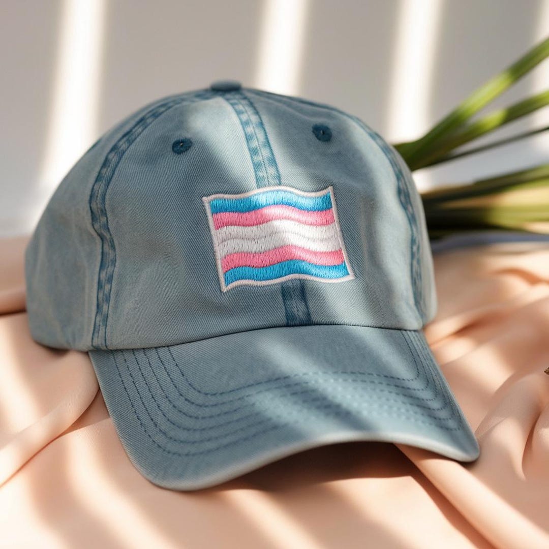 Embroidered Transgender Pride Flag Hat, LGBTQIA+ Pride Baseball Cap ...