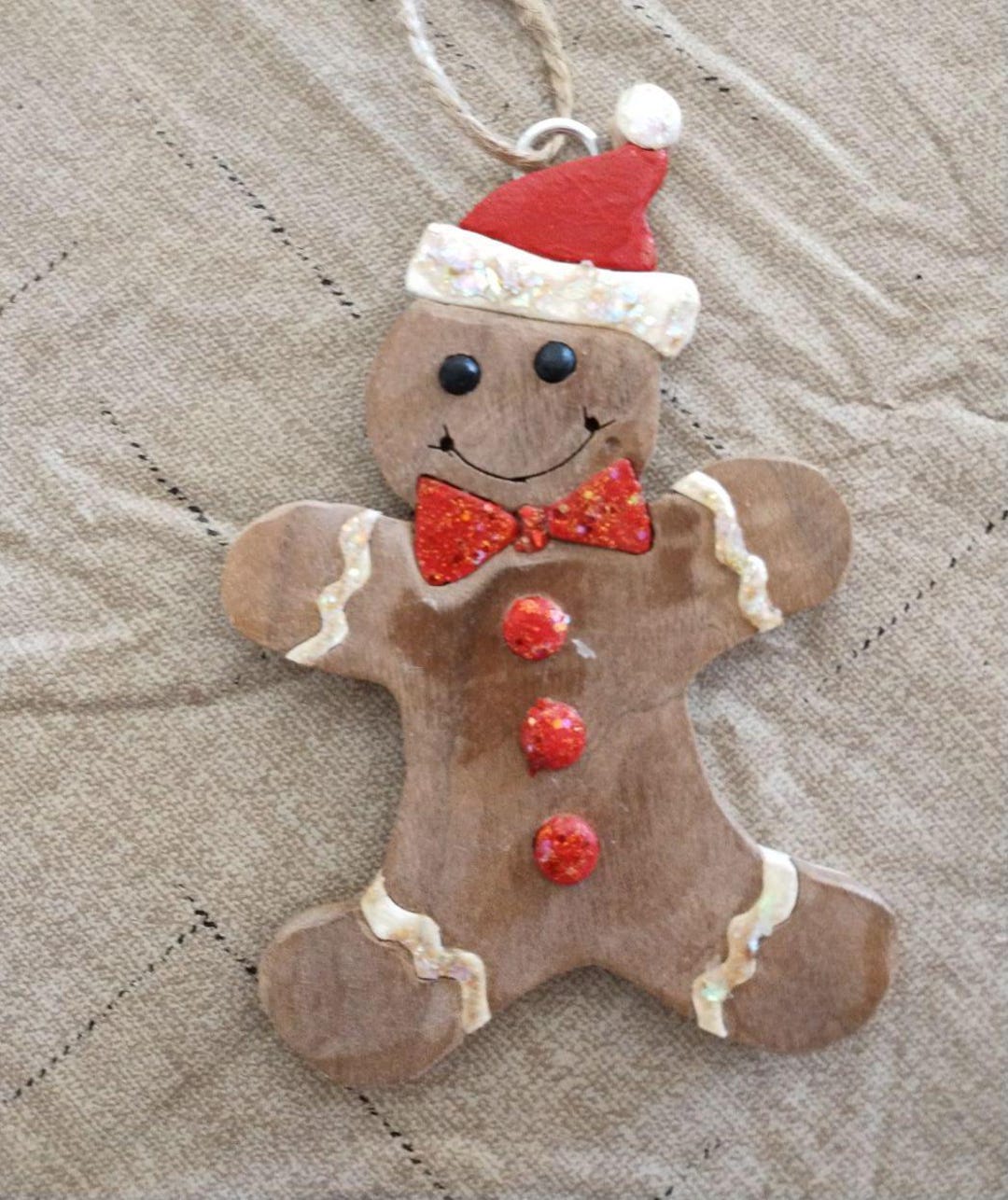 Gingerbread Man Intarsia Christmas Ornament - Etsy