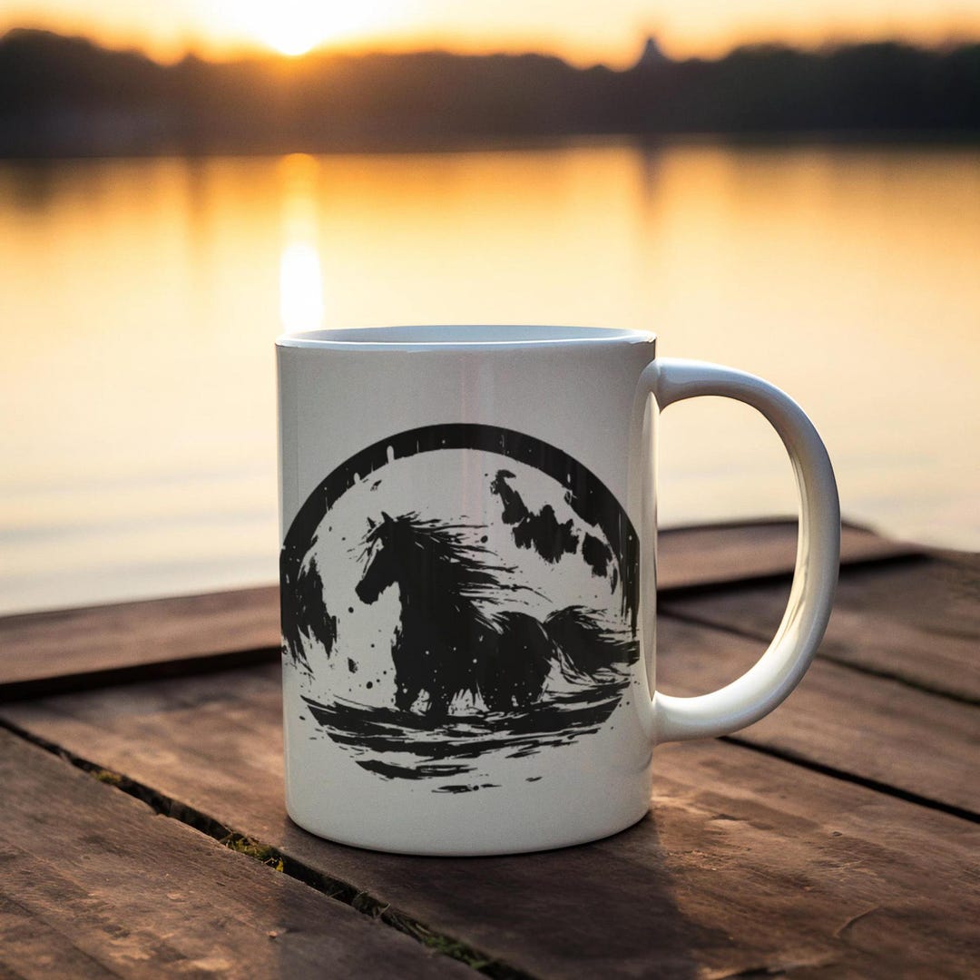 Horse Ceramic Mug, Equestrian Coffee Cup, Pony Tea Mug, Animal Lover ...