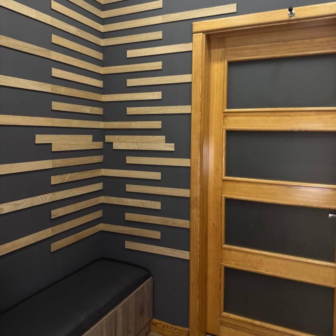 Oak Wood Laths: DIY Rustic Wall Decor - 24 Piece Set - Etsy