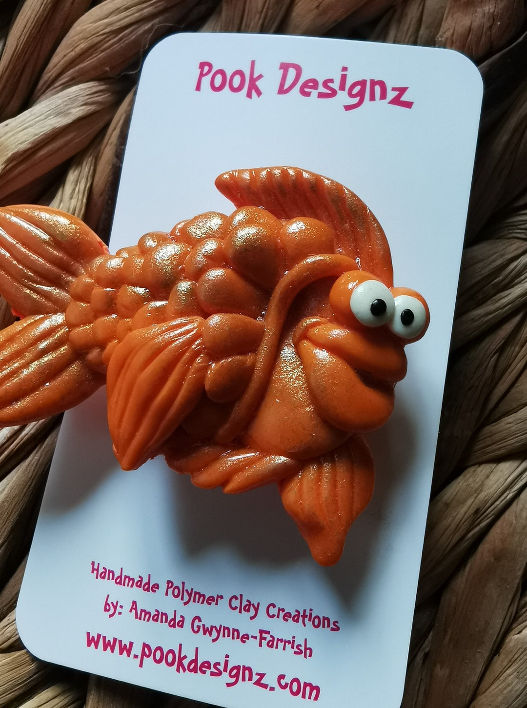 Goldfish Brooch, Goldfish Jewelry, Goldfish, Polymer Clay Goldfish ...