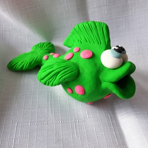 Fish Figurine, Fish Cake Topper, Cartoon Fish, Funny Fish, Polymer Clay ...