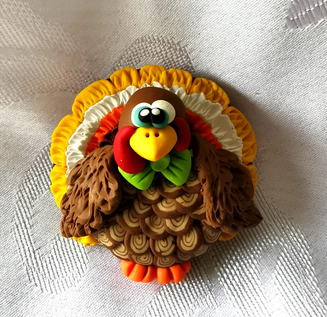 Turkey Brooch, Thanksgiving Turkey Brooch, Pook Designz L'il Turkey ...