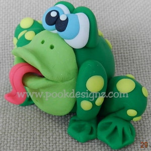 Frog Figurine, Frog Cake Topper, Pook Designz, Polymer Clay Frog - Etsy