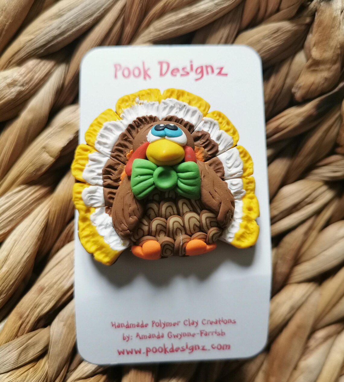 Turkey Brooch, Thanksgiving Turkey Brooch, Pook Designz L'il Turkey ...