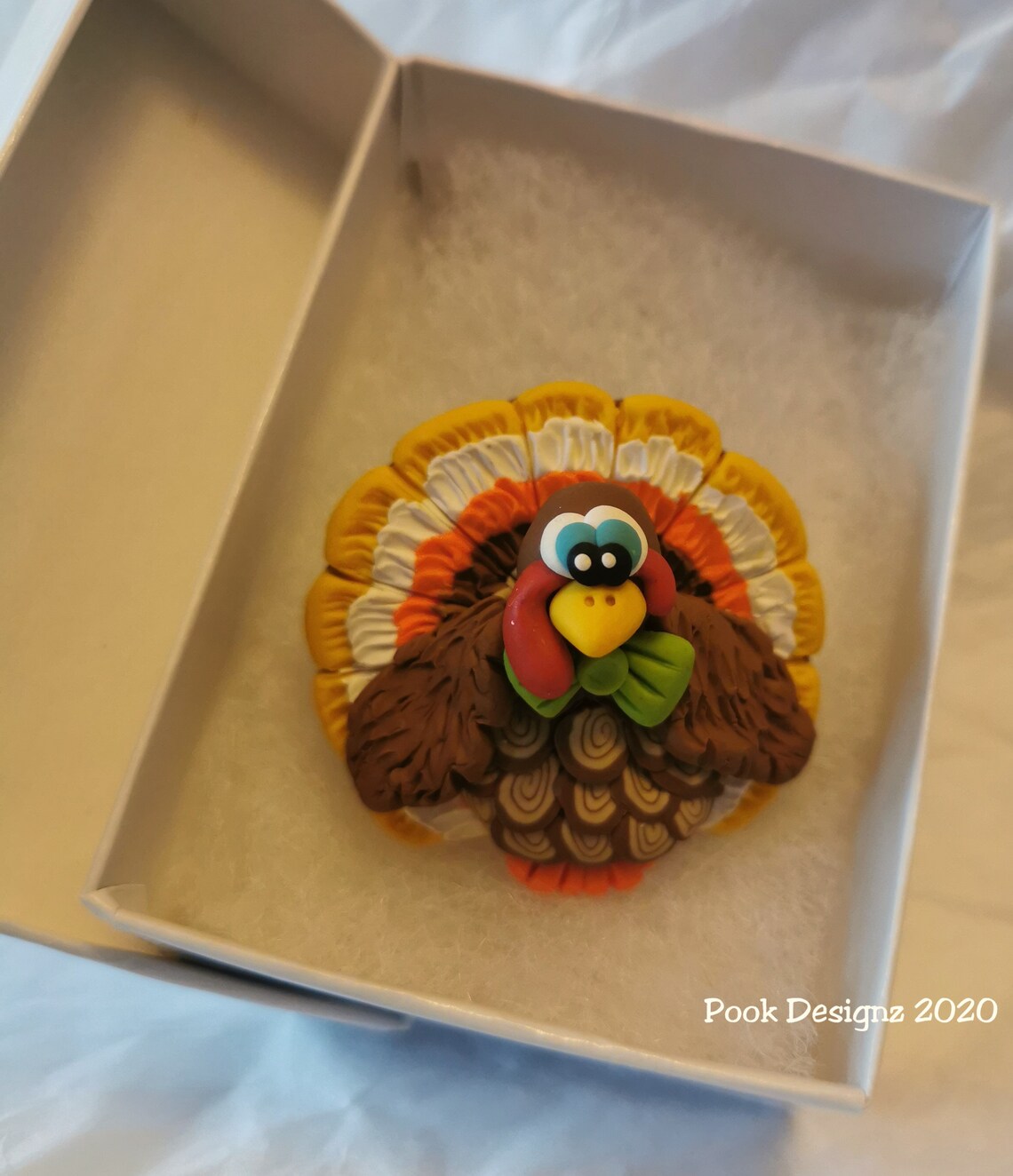 Turkey Brooch, Thanksgiving Turkey Brooch, Pook Designz L'il Turkey ...