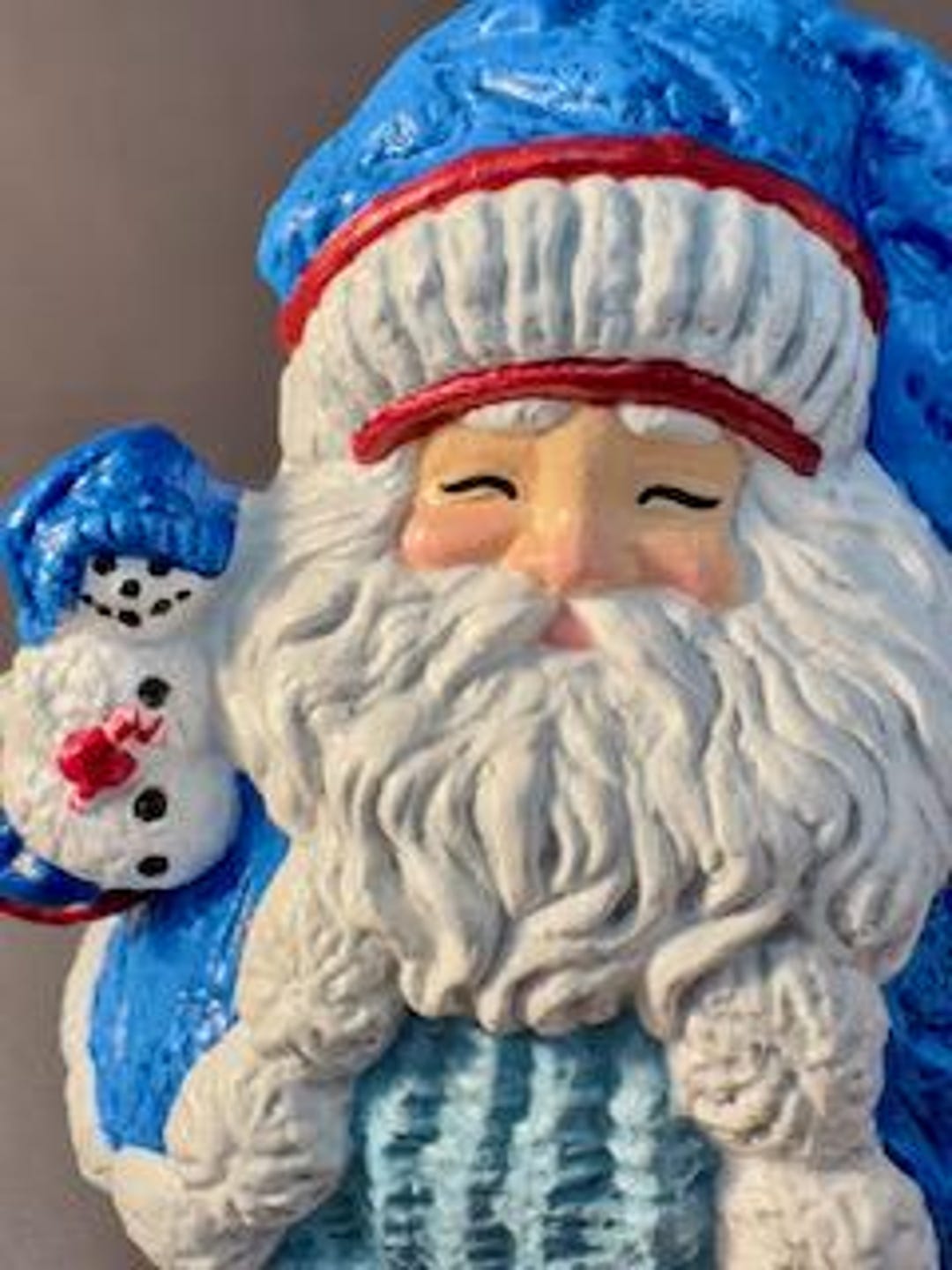 Santa With a Snowman Roly Poly Santa Figure - Etsy
