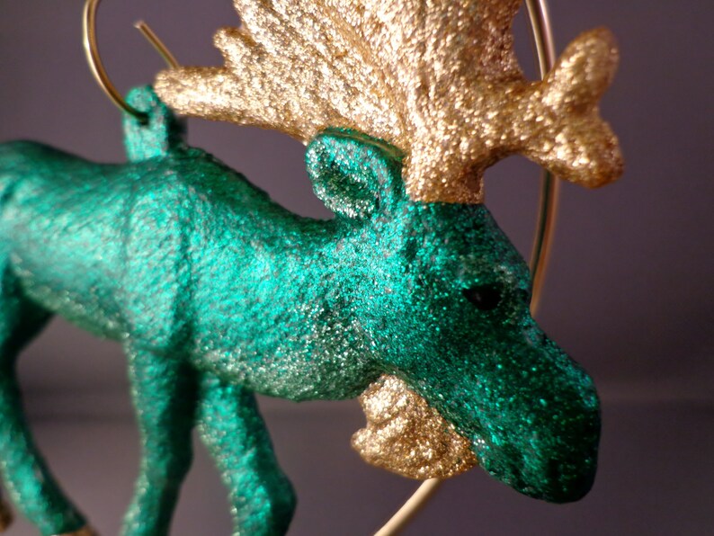Moose Ornament Glittered Ornament Glitter Animal Animal | Etsy
