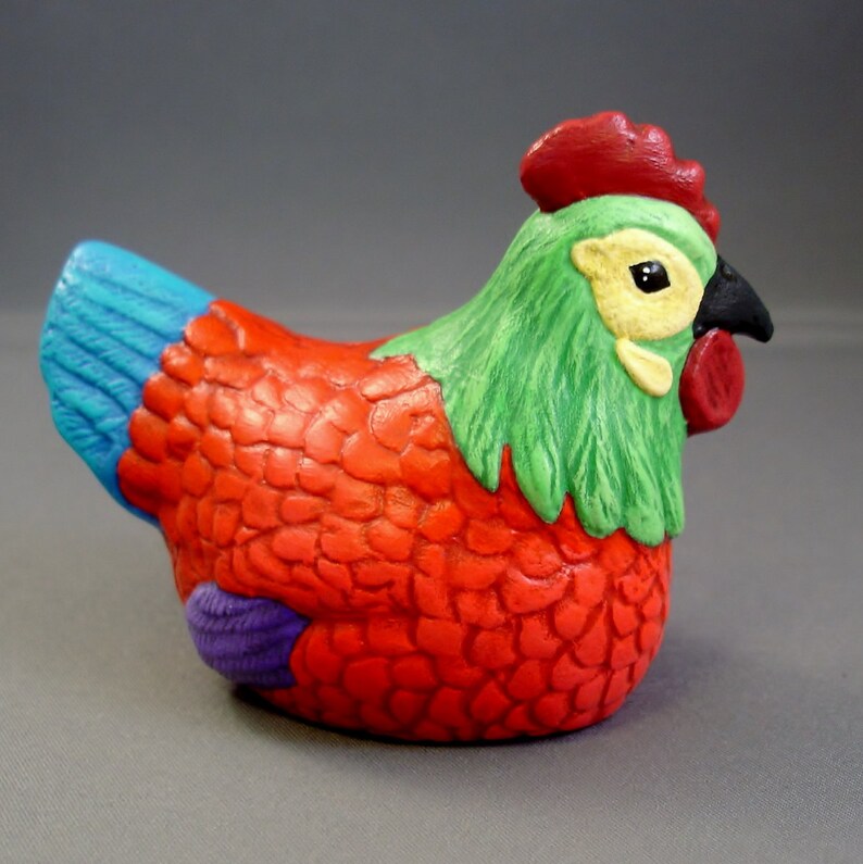 Chicken Figurine Ceramic Chicken Ceramic Figurine Etsy