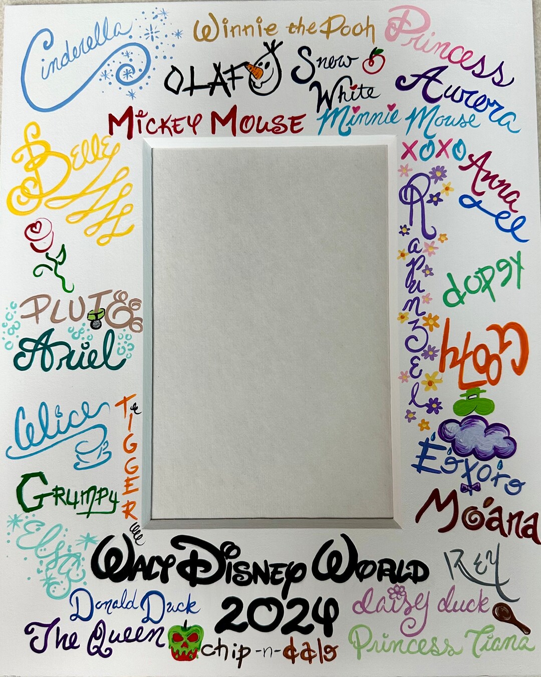 Disney Photo Mat - Mat Board - Disney Characters - Disney Autograph ...