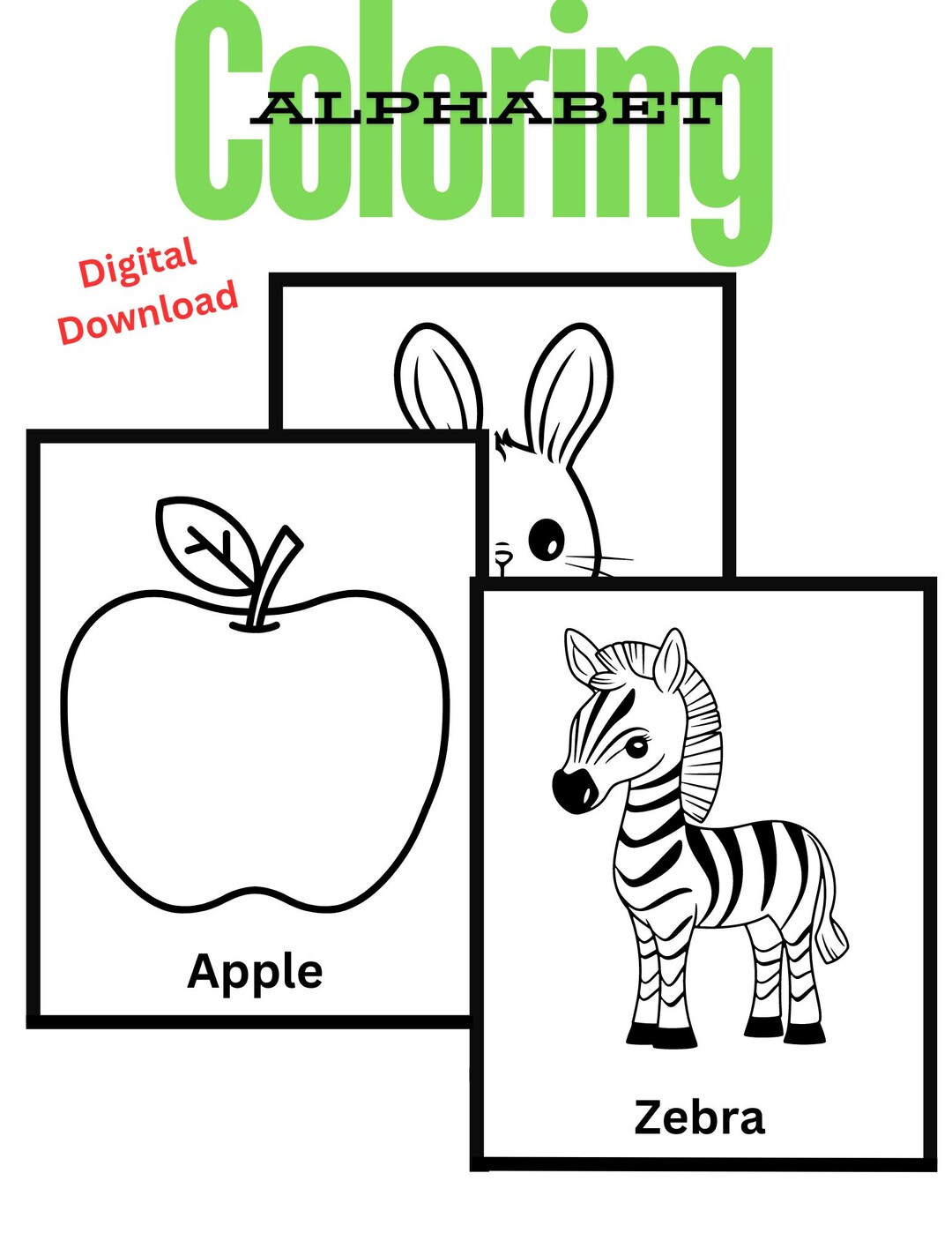 A Simple Digital Alphabet Coloring Book – Instant Download - Etsy