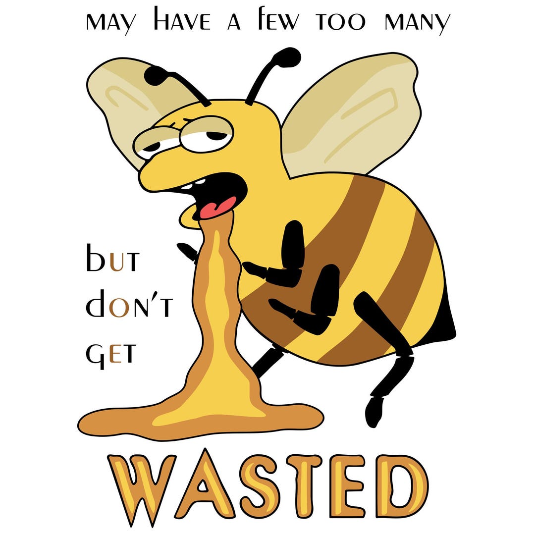 Vector Art | Cartoon Funny Bee | Throw up Vomit Puke | Wasted Honey ...