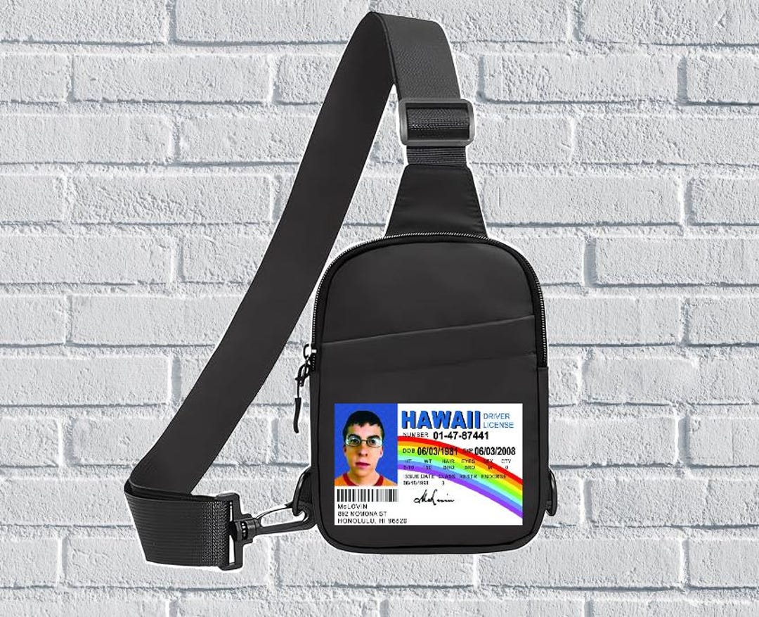Mclovin ID Superbad Man Bag Shoulder Chest Bum Crossbody Small Backpack ...