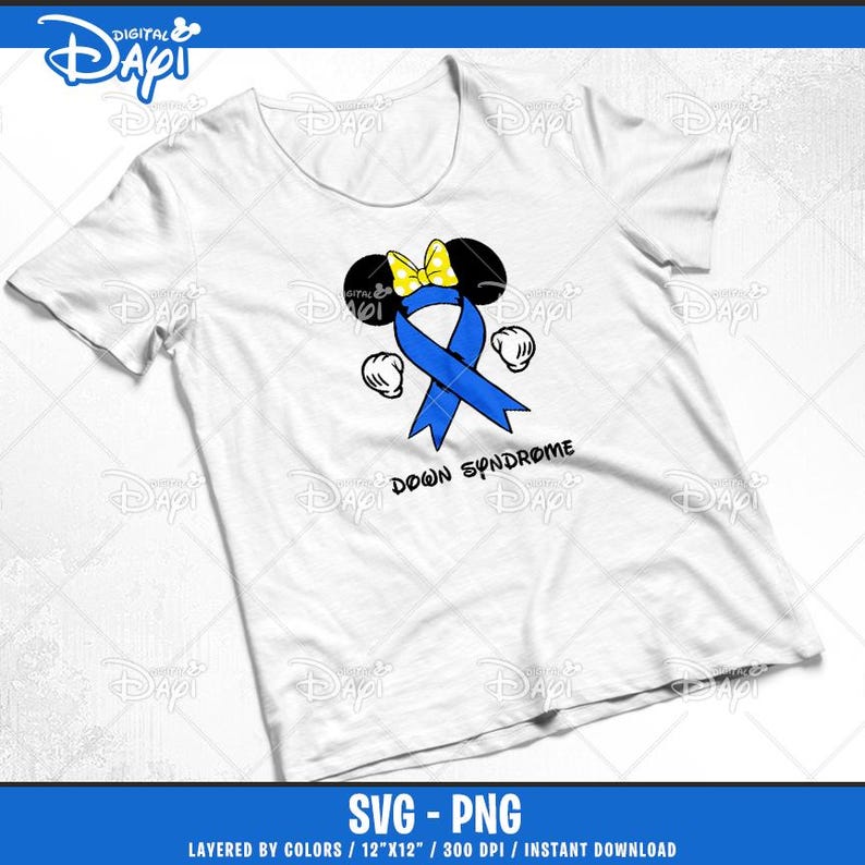 Down Syndrome Awareness Ribbon SVG PNG: Cricut Cut Files (digital ...