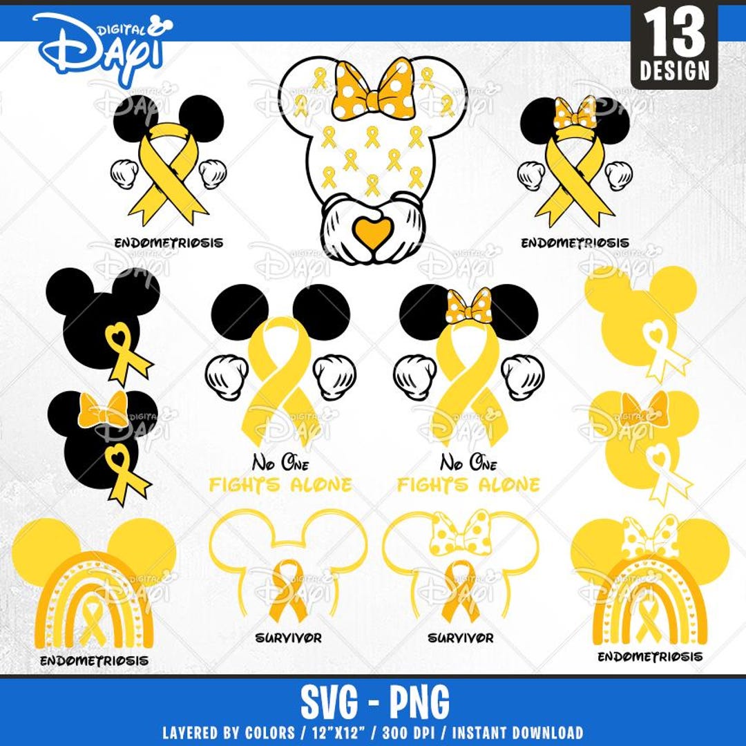 Endometriosis Awareness Ribbon Mouse Bundle: Endo Warrior SVG PNG ...