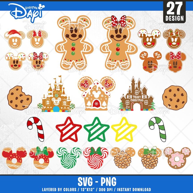 Mickey Gingerbread Svg - Etsy