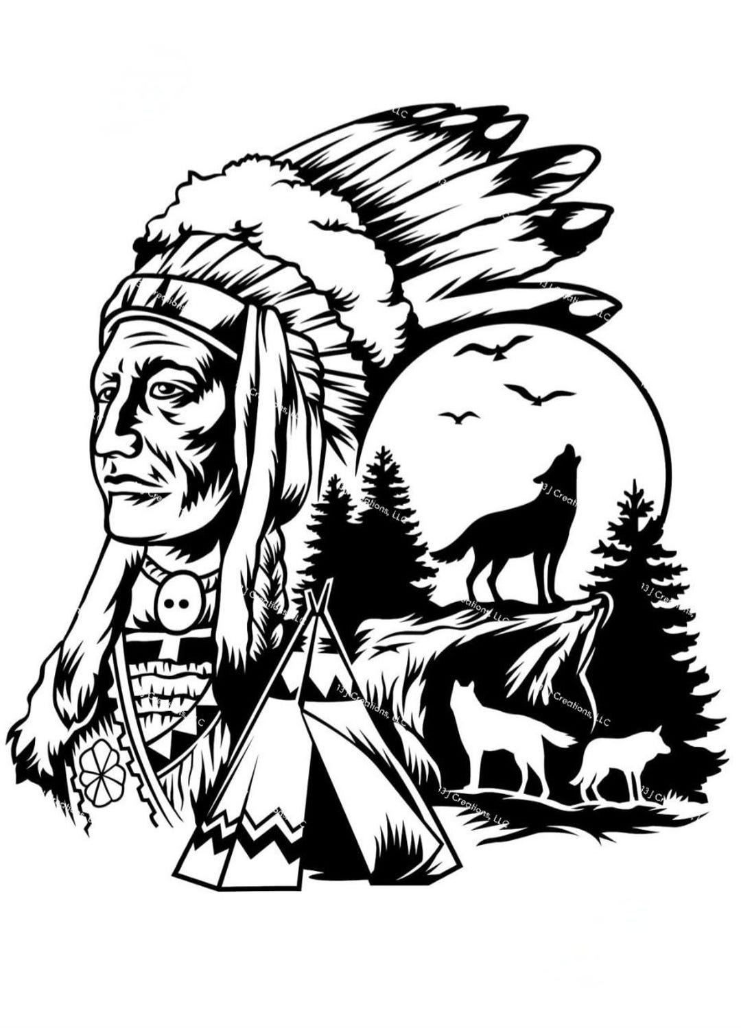 Native American Night With the Wolves - Etsy