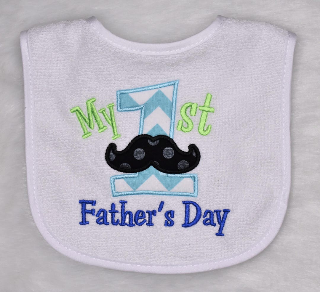 First Father’s Day Bib, Personalized Father’s Day Bib, Embroidery Bib ...