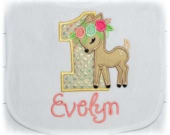 Girls Birthday Unicorn Baby Bib Unicorn Birthday First - Etsy