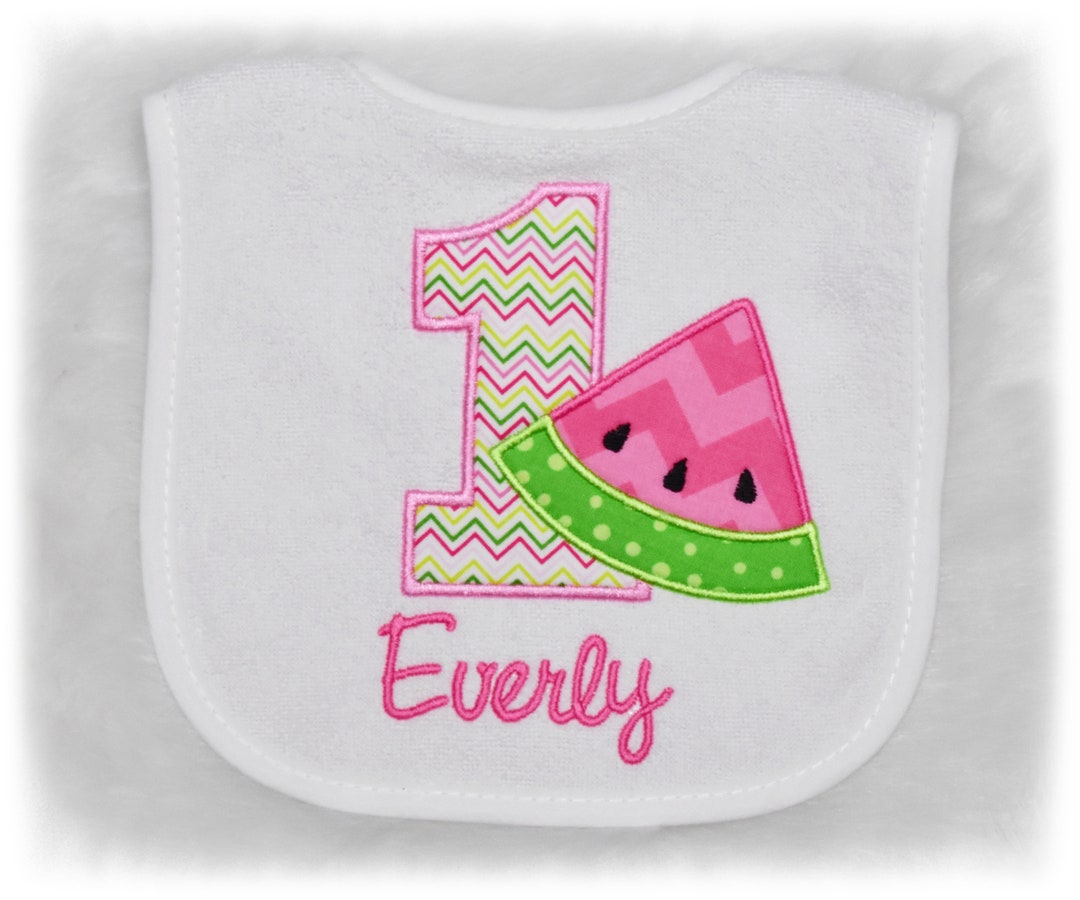 Birthday Watermelon Bib, Watermelon First Birthday, One in a Melon ...