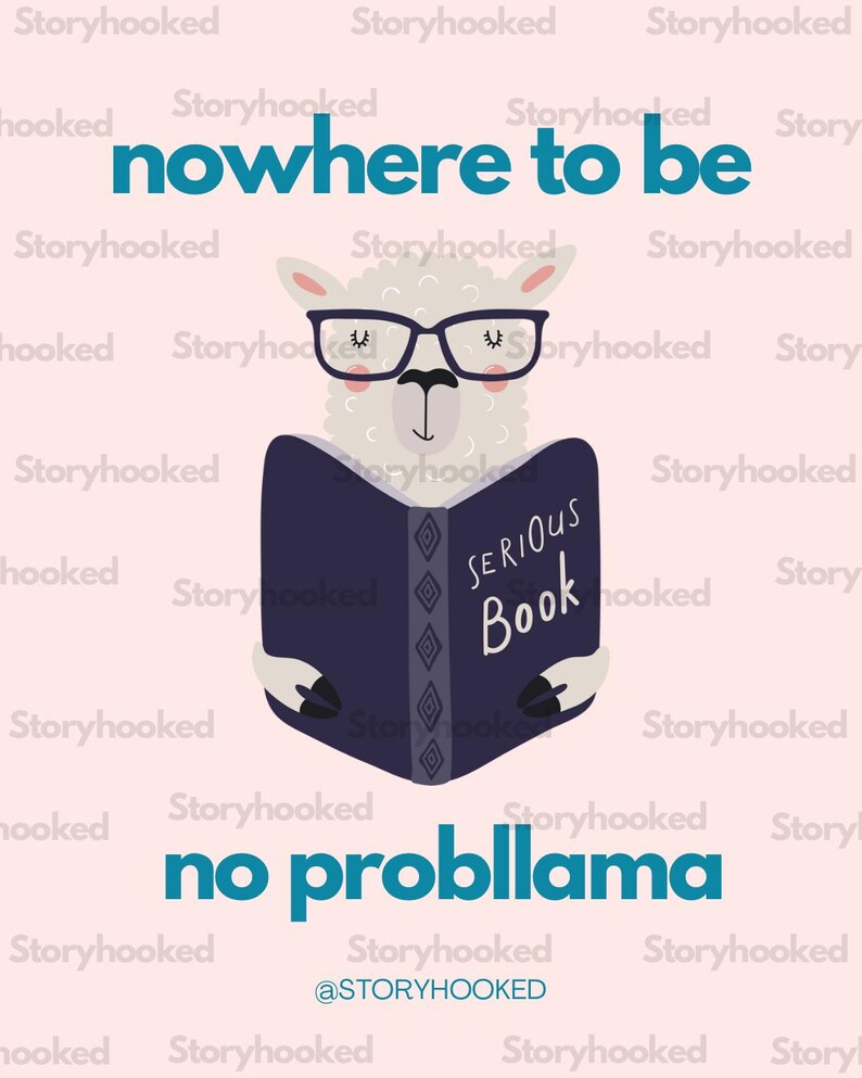 No Probllama Books Digital File Download PNG Bookish Puns Library Decor ...