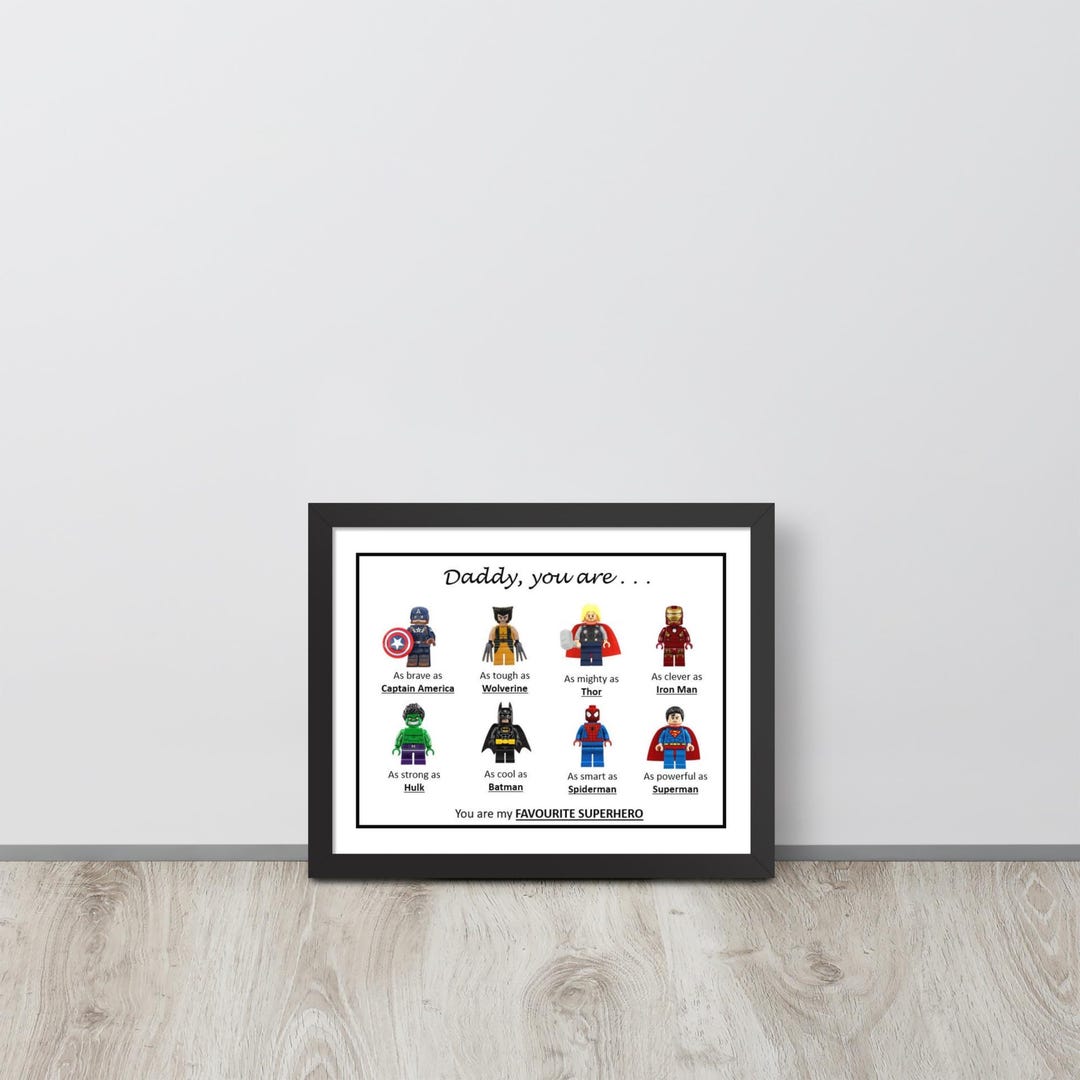Superhero, Wall Art Print, A4 & A3, Posters, Love, Father's Day Gifts ...