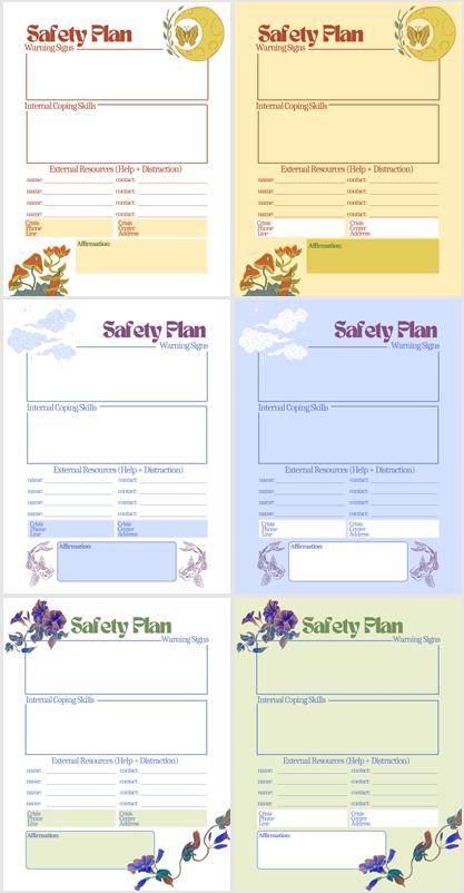 Safety Plan Printable Templates (witchy Aesthetic) - Etsy