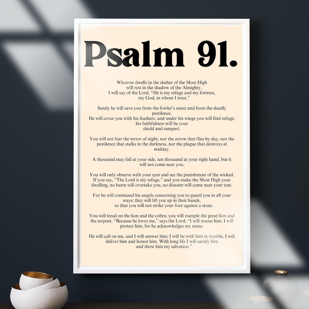 Psalm 91 Artwork, Psalm 91 Wall Decal, Psalm Wall Print, Psalm 91 for ...