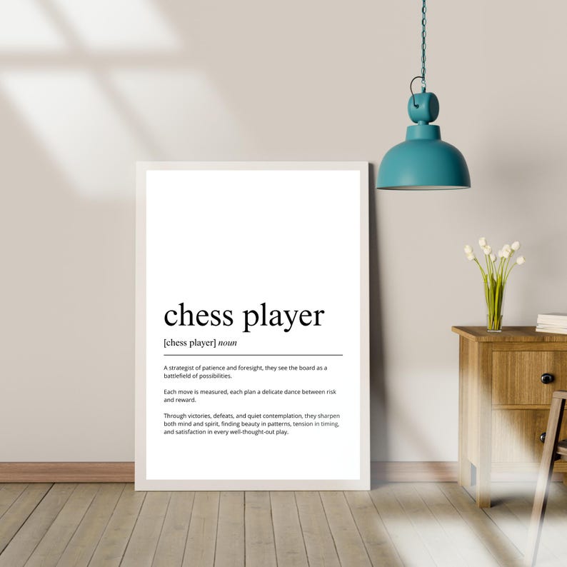 Chess Player Definition Print | Minimalist Typography Art (digital ...