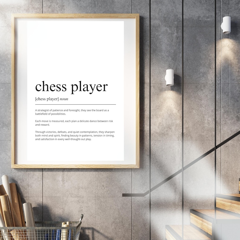 Chess Player Definition Print | Minimalist Typography Art (digital ...