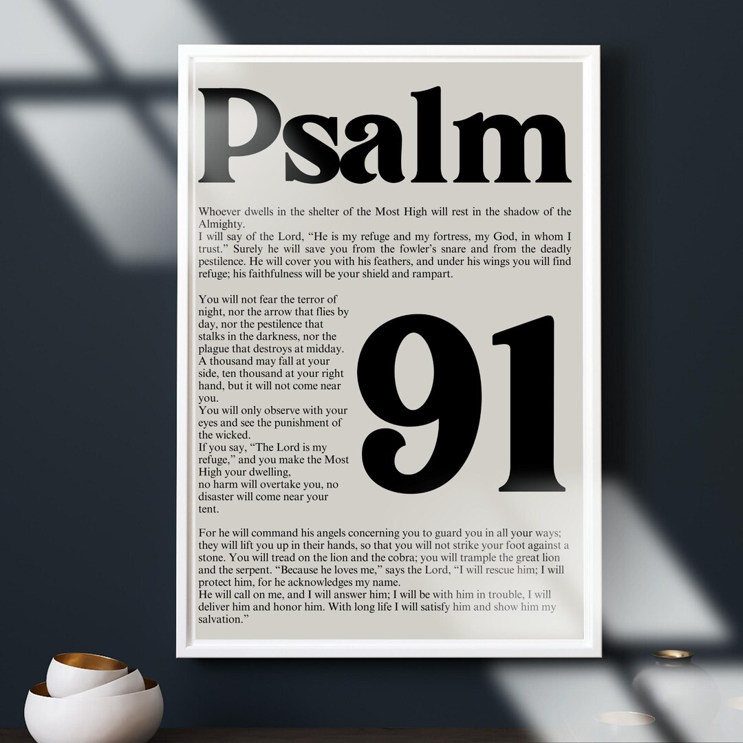 Psalm 91 Artwork, Psalm 91 Wall Decal, Psalm Wall Print, Psalm 91 for ...