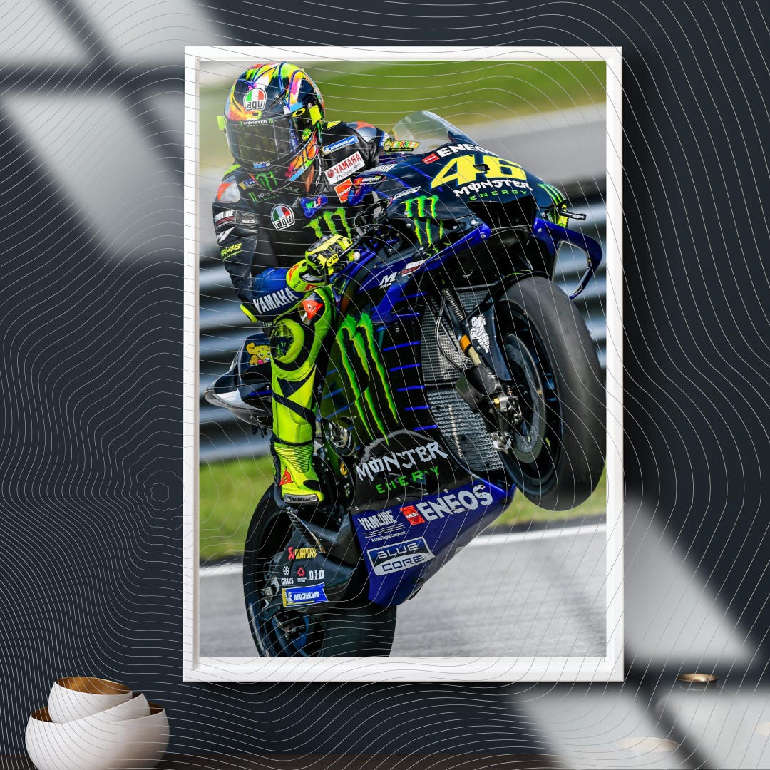 Motorcycle Wheelie Poster: Sportbike Racing Art for Garage (digital ...