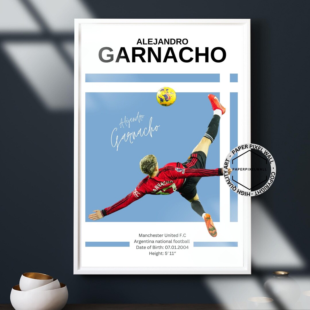 Alejandro Garnacho Bicycle Kick Poster: Manchester United Wall Art ...