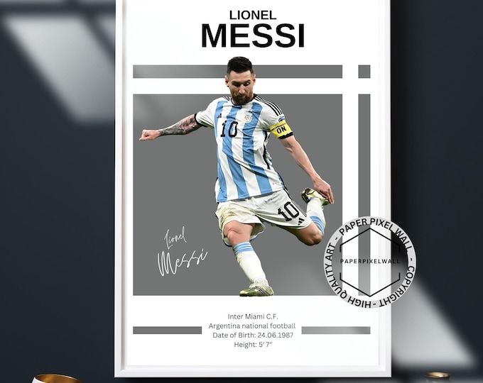 Lionel Messi Poster | Leo Messi Print, Football Print, Football Poster ...
