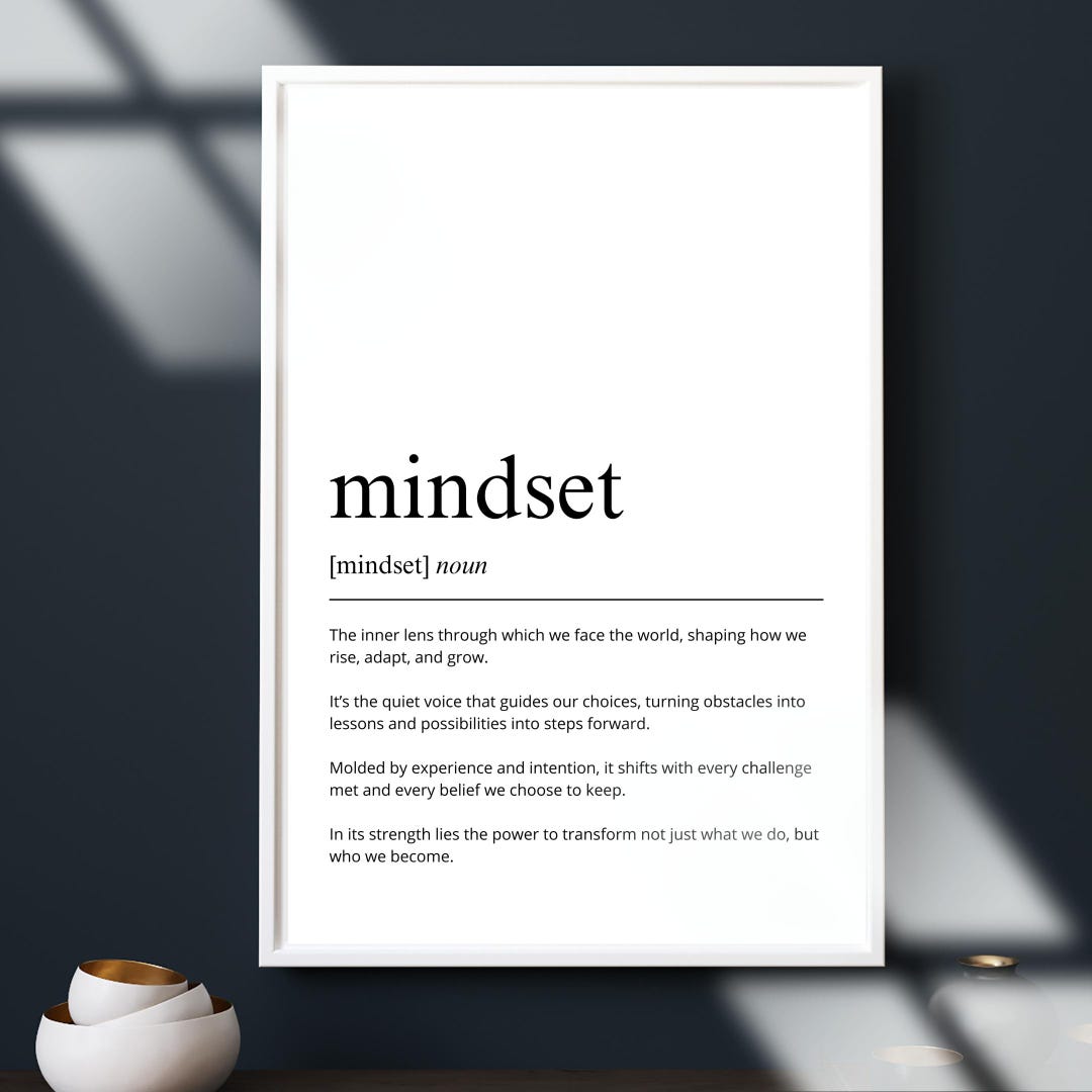 Mindset Definition Print | Minimalist Office Decor (digital Download ...