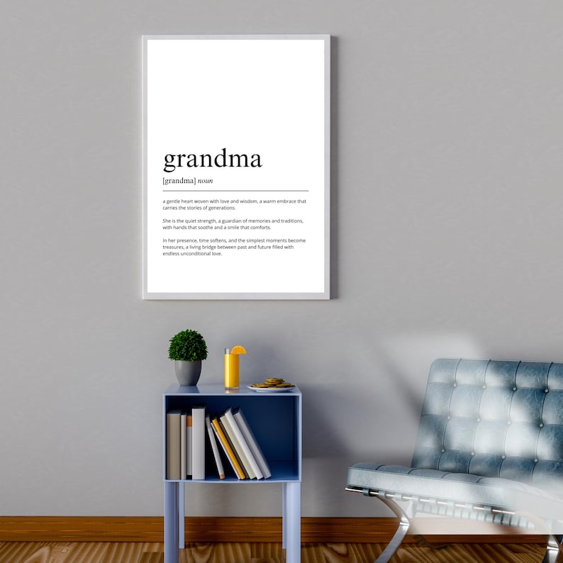Grandma Definition Print | Sentimental Gift for Nana (digital Download ...