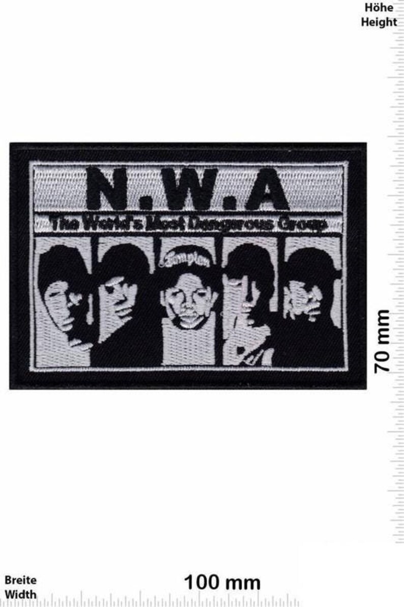 Nwa the Worlds Most Dangerous Group Hiphop Embroidered Patch Badge ...